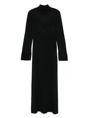 Black Long Sleeve Slit Dresses