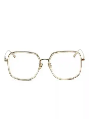 Linda Farrow Square Frame Eyeglasses - Gold