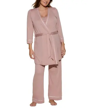 Cosabella Bella Maternity 3-piece Pajama Set - Mandorla/moon Ivory