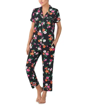 Kate Spade New York Short Sleeve Cropped Pajama Set - Daisy Bouquet