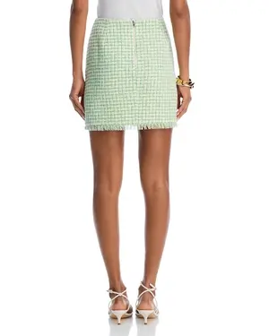 Aqua Tweed Mini Skirt
