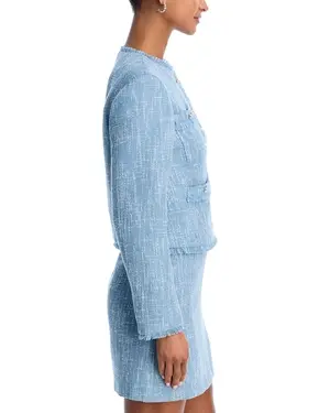 Aqua Boucle Tweed Jacket
