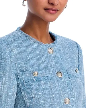 Aqua Boucle Tweed Jacket