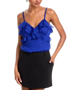 Aqua Ruffled Tank