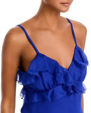 Aqua Ruffled Tank