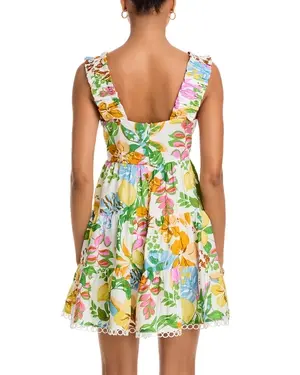 Aqua Tropical Mini Dress