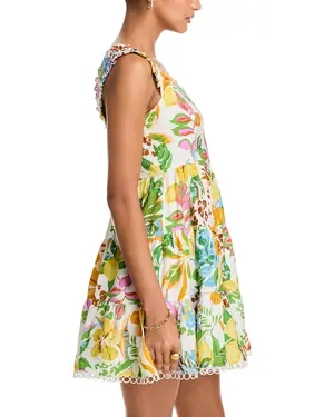 Aqua Tropical Mini Dress