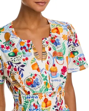 Aqua Printed Shirt Dress