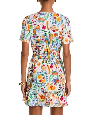 Aqua Printed Shirt Dress
