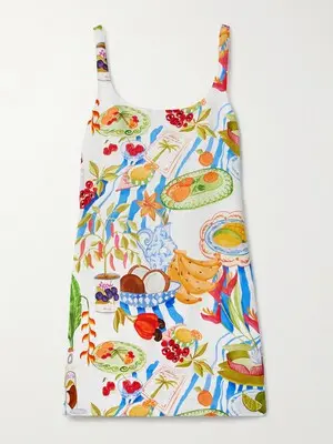 Farm Rio Printed Linen Mini Dress