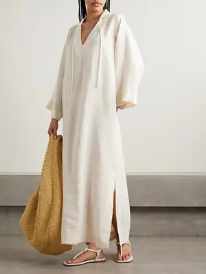 Lisa Marie Fernandez Shantung Maxi Dress With Billowy Sleeves - Neutrals