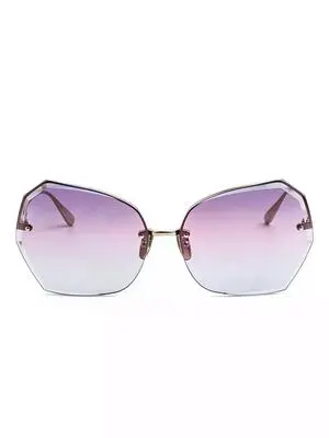 Linda Farrow Geometric Sunglasses - Gold