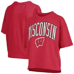 PRESSBOX Wisconsin Badgers Nelson Arch Over Logo Slub T-shirt - Red