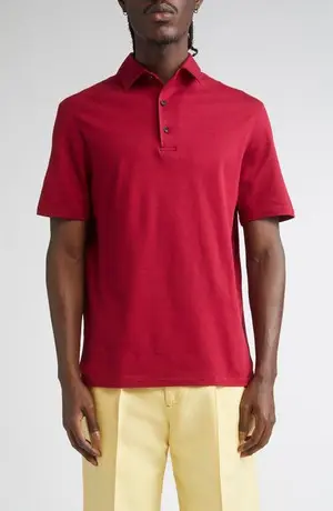 Isaia Cotton Piqué Polo