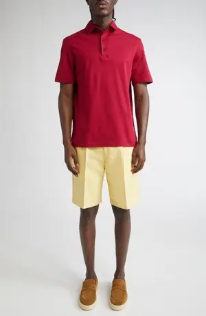Isaia Cotton Piqué Polo