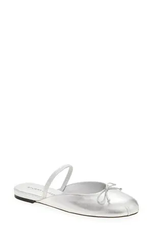 STUART WEITZMAN Prima Bow Ballet Mule - Silver