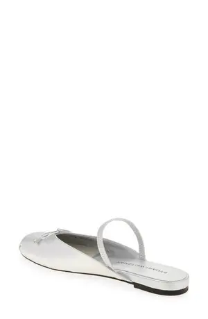 STUART WEITZMAN Prima Bow Ballet Mule - Silver