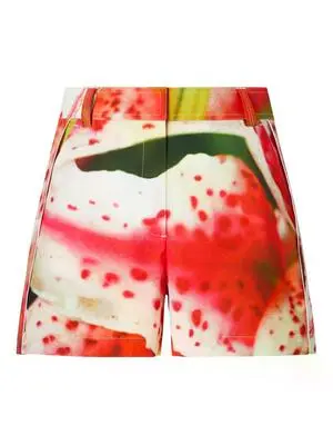 Tory Burch Camp Floral-print Shorts - Red