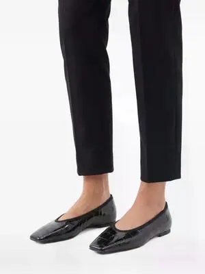 TOTEME Croco-embossed Ballerinas - Black