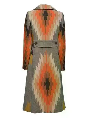 BAZAR DELUXE Intarsia-pattern Virgin Wool Coat