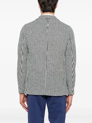 CIRCOLO 1901 Striped Cotton Jacket - Blue
