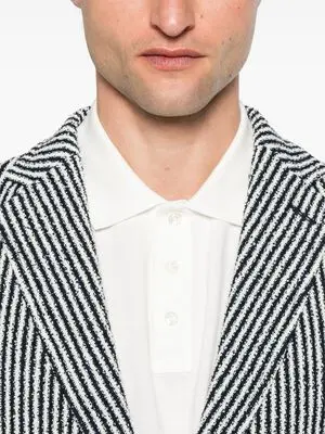 CIRCOLO 1901 Striped Cotton Jacket - Blue