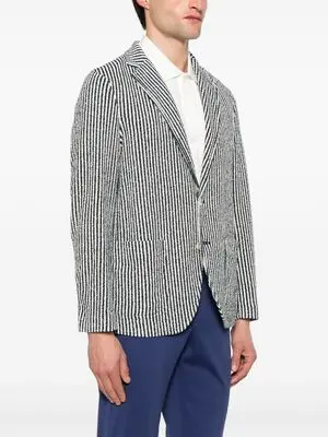 CIRCOLO 1901 Striped Cotton Jacket - Blue