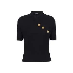 Balmain Wool-blend V-neck Top