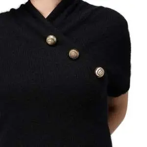Balmain Wool-blend V-neck Top