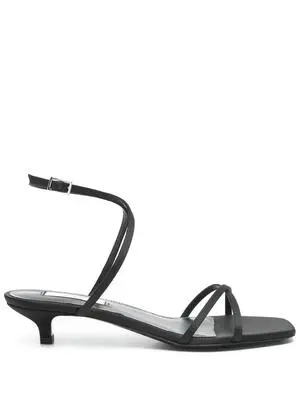 TOTEME 50mm Satin Crossover Sandals - Black