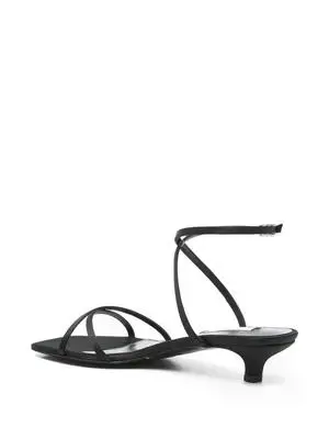 TOTEME 50mm Satin Crossover Sandals - Black