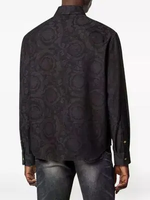 Versace Barocco Jacquard Chambray Shirt
