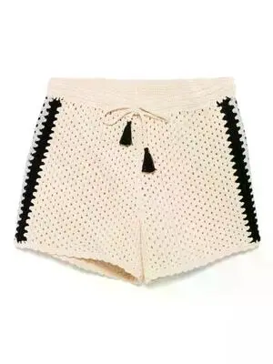 The Upside Luminary Crochet Hali Shorts - Neutrals