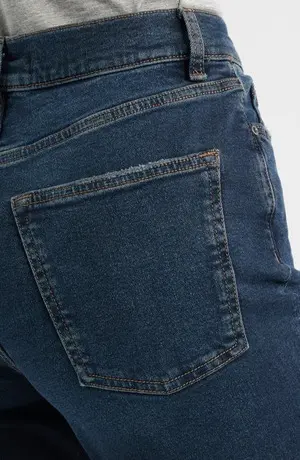 Warp + Weft Raw Hem High-waist Straight-leg Jeans