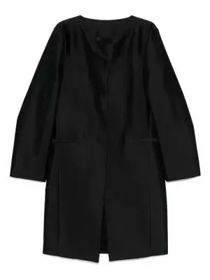 TOTEME Collarless Silk Coat - Black
