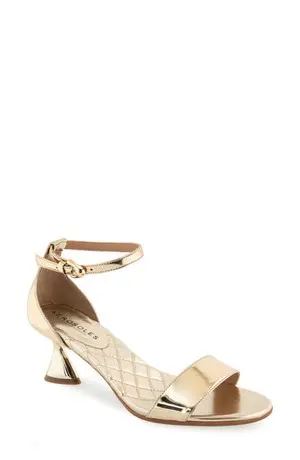 Aerosoles Jazzy Ankle Strap Sandal - Gold Metallic Faux Leather