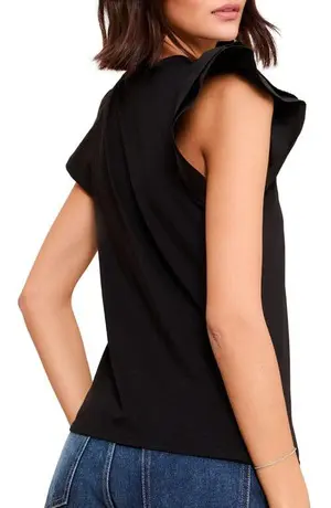 FRIENDS LIKE THESE Mixed Media Ruffle Sleeve Top
