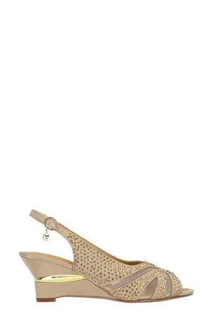 J. Reneé Lovela Slingback Wedge Sandal - Beige