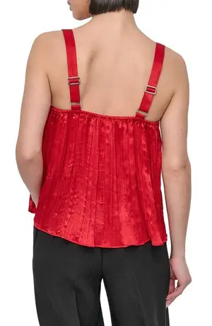 Dkny Crushed Pleats Sleeveless Top - Summer Cherry