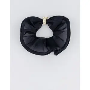 Alexandre De Paris Organza Silk Scrunchie - Black