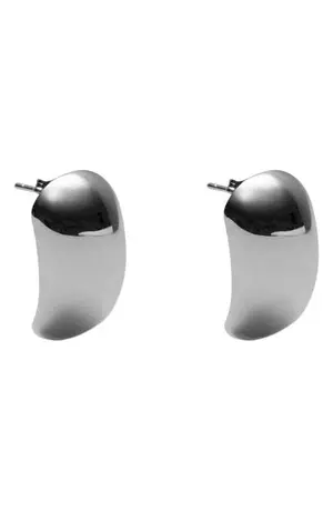 Argento Vivo Chunky Rectangular Stud Earrings - Silver
