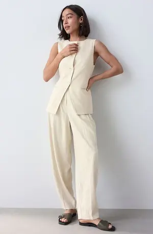 NEXT Long Linen Blend Vest