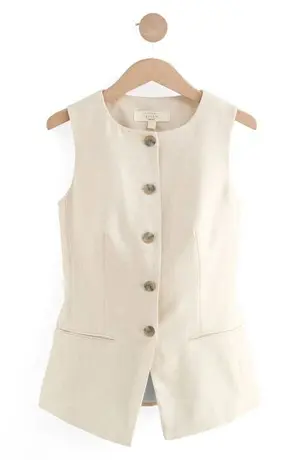 NEXT Long Linen Blend Vest
