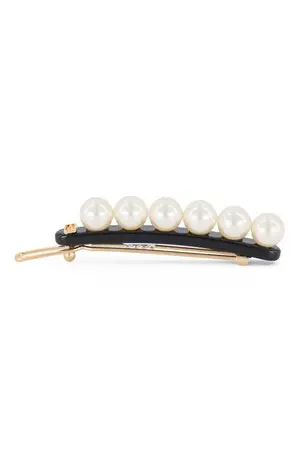 Alexandre De Paris Pearl Side Barrette - Black