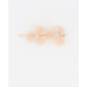 Alexandre De Paris Camelia Acetate Side Barrette - Beige