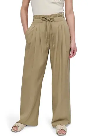 Dkny Rope Tie Wide Leg Pants - Pale Moss