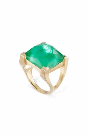 DEAN DAVIDSON Plaza Mother-of-pearl Doublet Cocktail Ring - Banyan Green