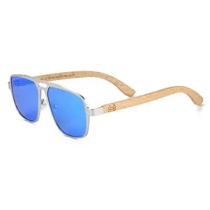EARTH WOOD Avila Polarized Sunglasses - Bamboo/blue