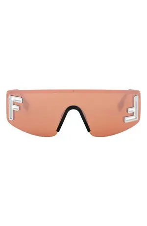 Fendi Sport Rectangular Sunglasses - Shiny Palladium / Bordeaux