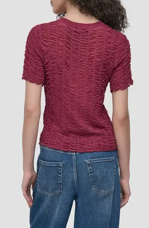 Dkny Textured Short-sleeve Sweater - Beet